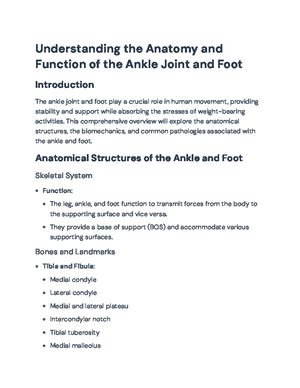 Knee Joint Anatomy and Common Pathologies Overview for KIN 101 ...