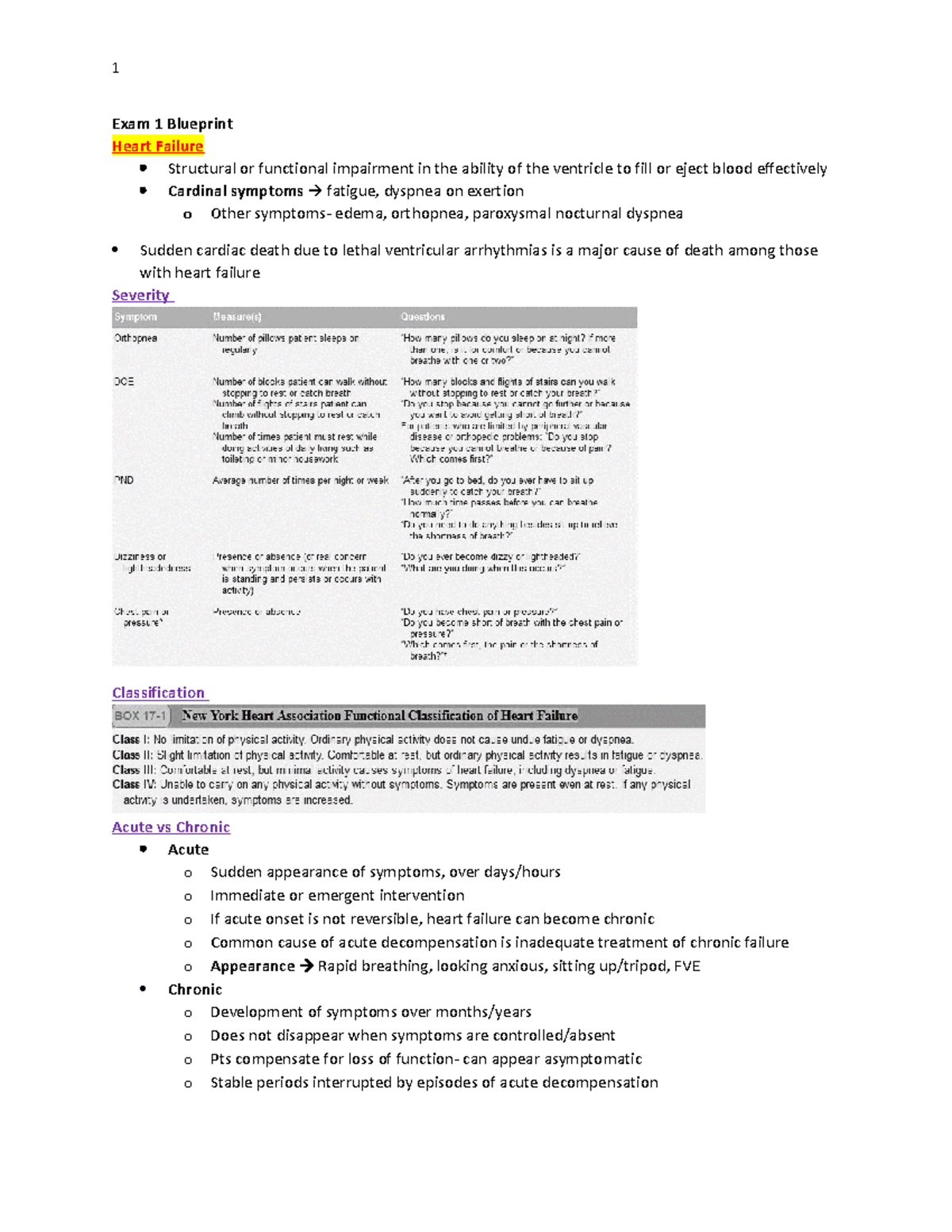 NUR 240 FA23 Final Exam 1 Blueprint on Heart Failure Management - Studocu