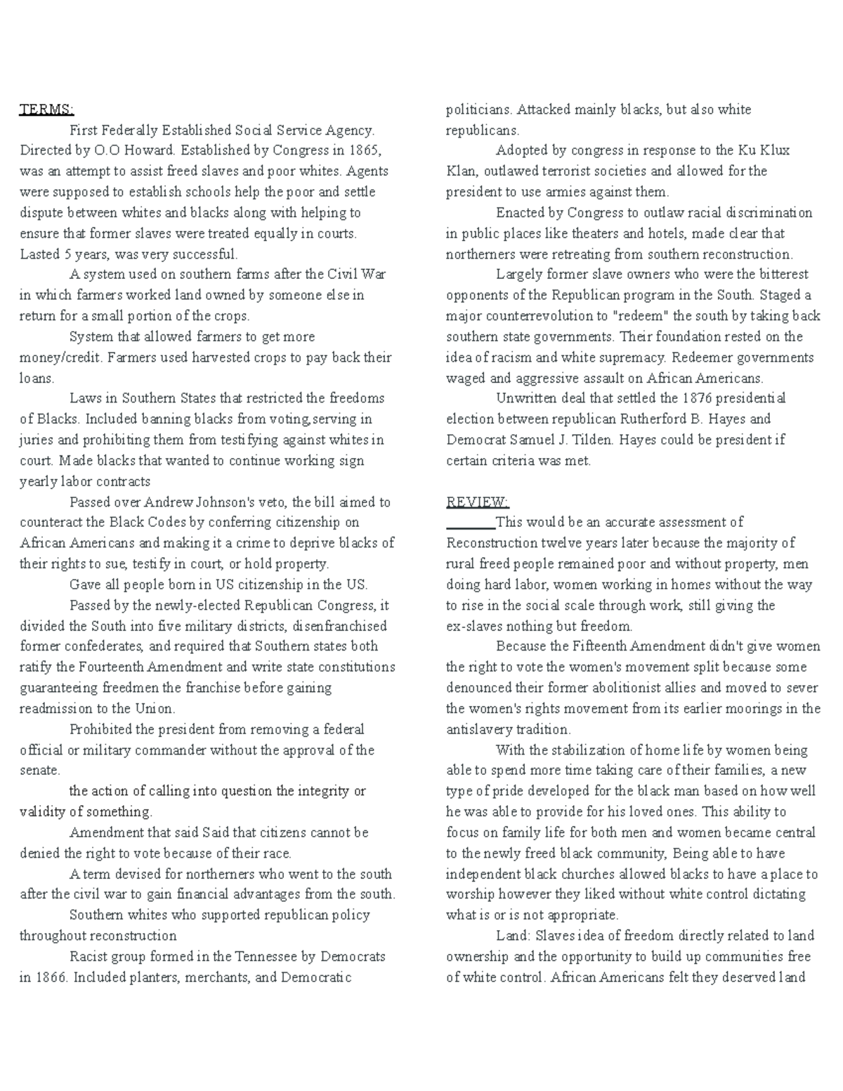 Ch. 15 HST - Key Study Notes for the Chapter Test Review - Studocu