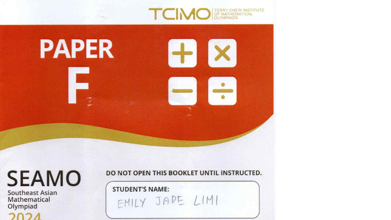 TCIMO 2024 SEAMO Paper F Instructions and Answer Sheet - Studocu