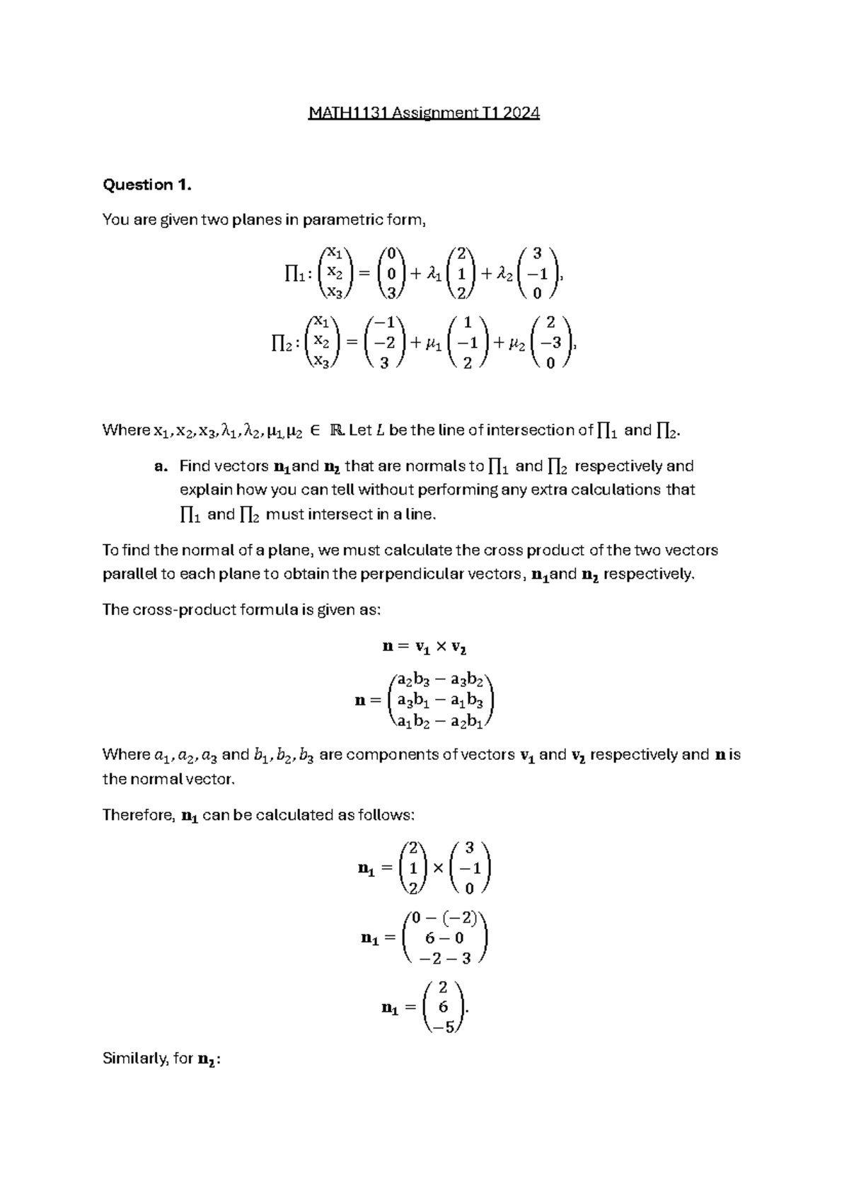 MATH1131 Pure Math Flavour assignment copy - MATH1131 Assignment T1 ...
