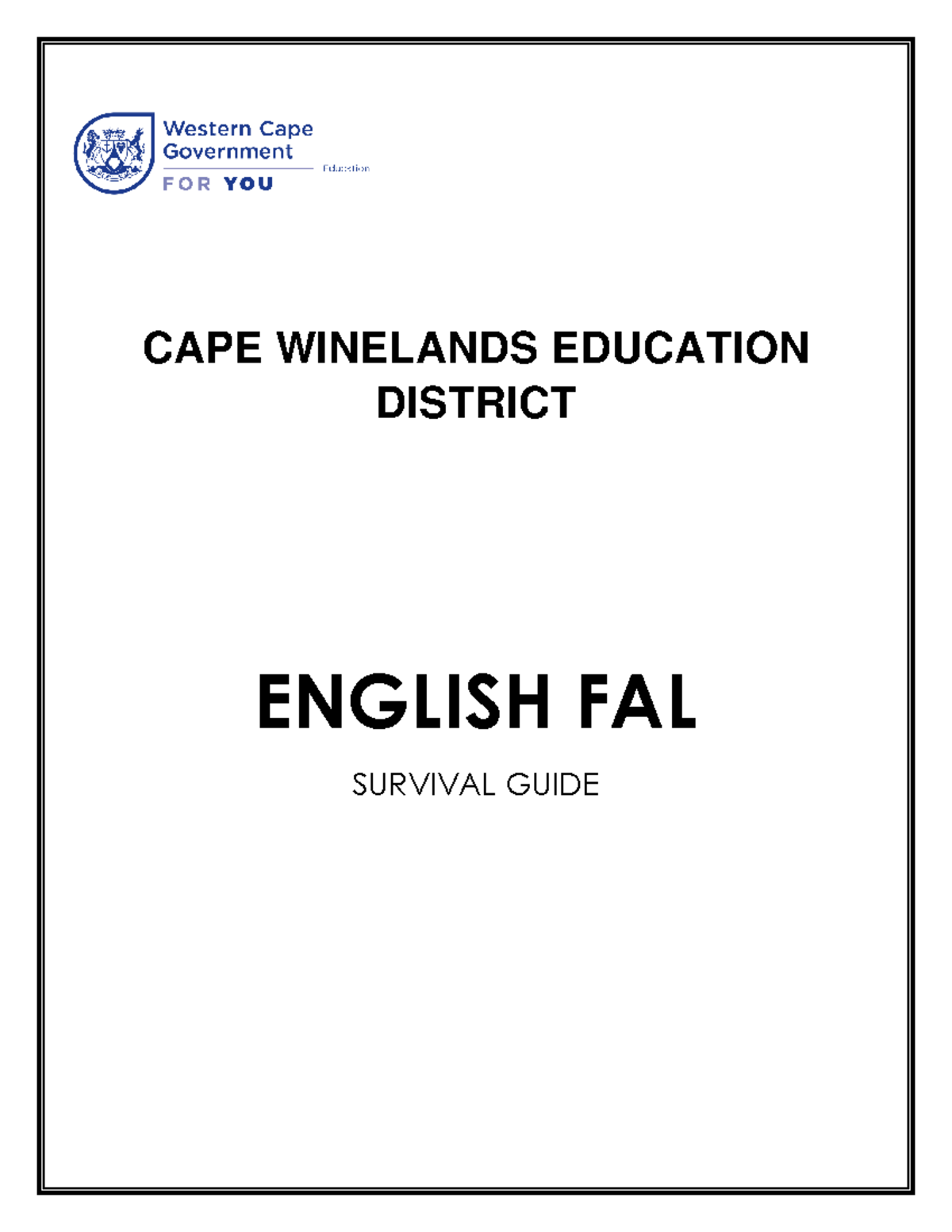 English FAL P1 Essential Survival Guide for Language Mastery - Studocu