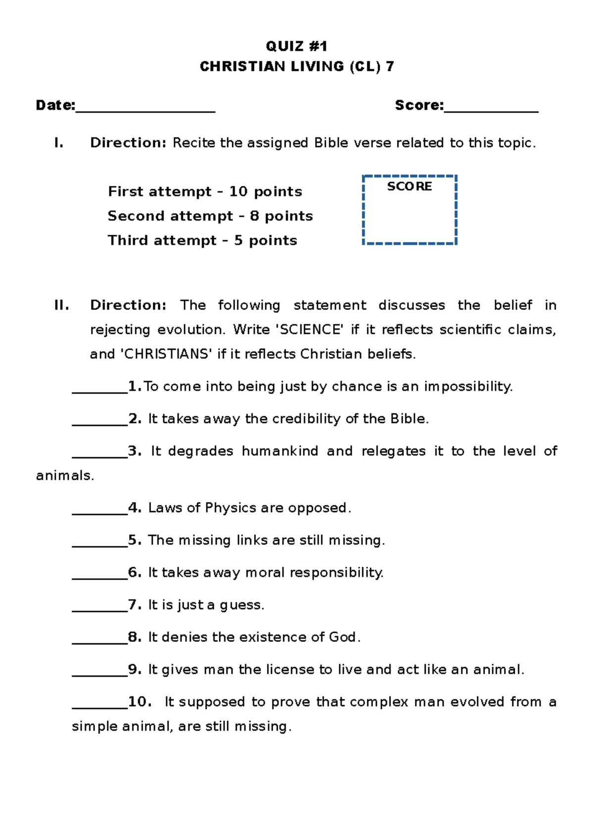 QUIZ #1-3 SUMMARY FOR GRADES 7 (CL, LANGUAGE, MATH, WIKA, AP) - Studocu