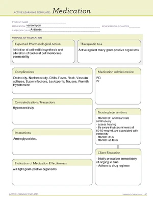 Olanzapine Medication ATI template - ACTIVE LEARNING TEMPLATES ...