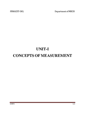 MM UNIT II - Notes - UNIT II LINEAR AND ANGULAR MEASUREMENTS CONTENTS 2 ...