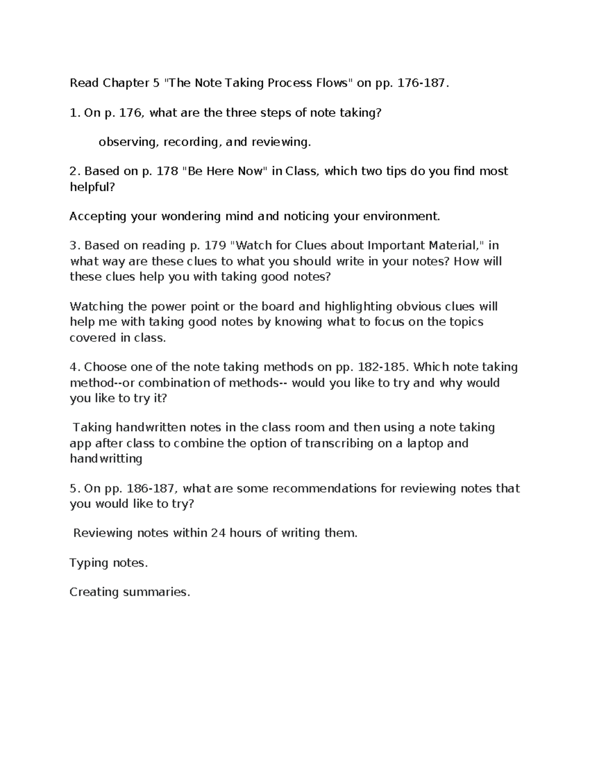 Note Taking Process: Key Steps and Tips (Chapter 5) - Studocu