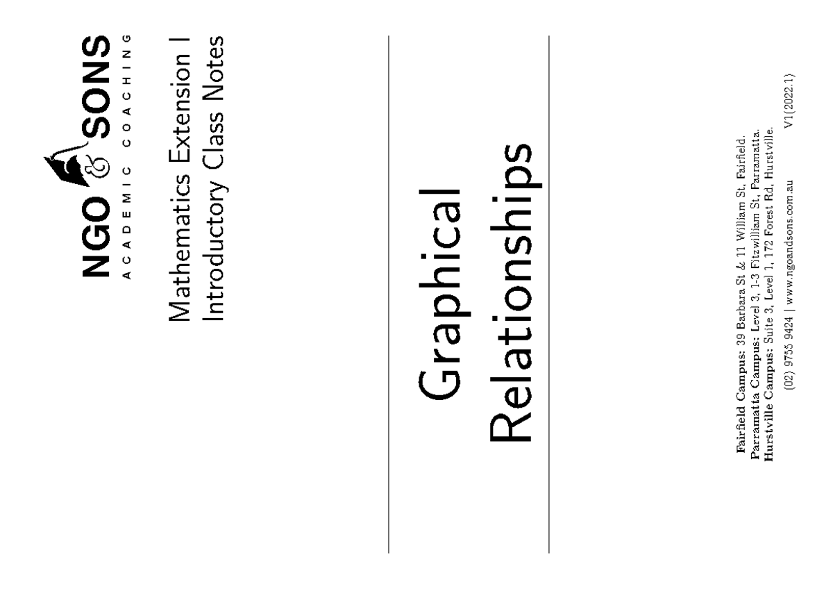 Mathematics Extension I: Graphical Techniques Class Notes - Studocu