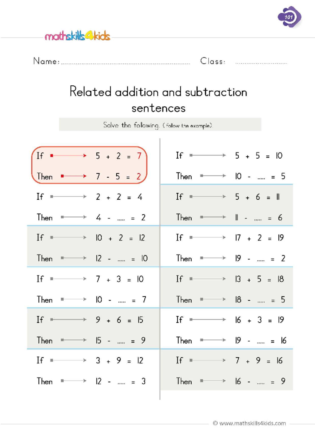 Math Skills for Kids: Addition & Subtraction Sentences (101) - Studocu