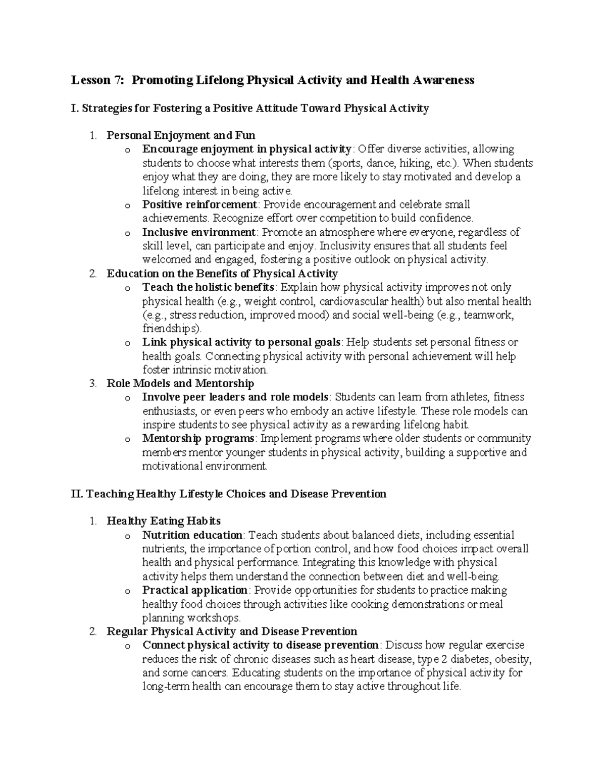 Lesson 7-8: Lecture Notes on Lifelong Fitness & Health Advocacy - Studocu