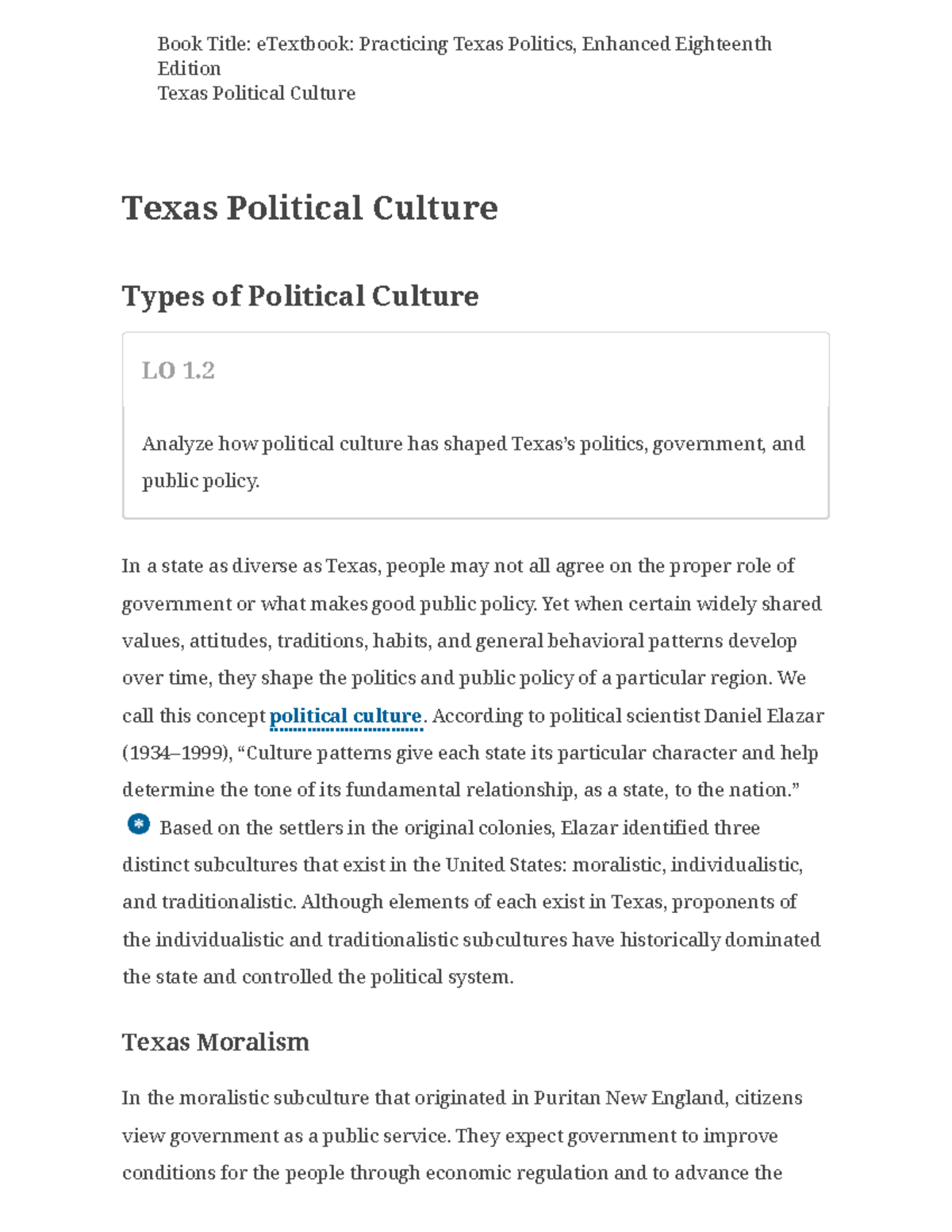Texas Political Culture: Subcultures, History, and Current Impact ...