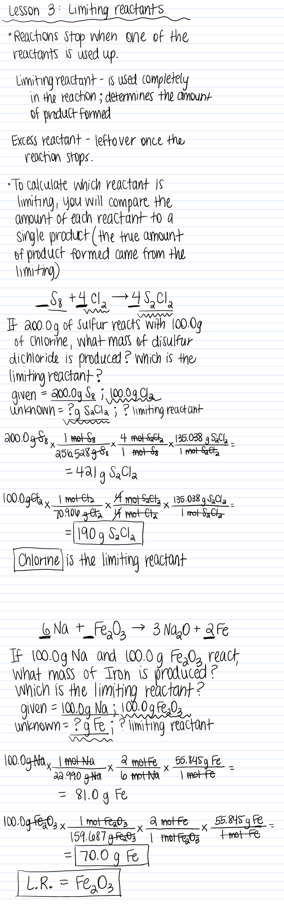 Final Exam Study Guide: Limiting Reactants in Reactions (ABC123) - Studocu
