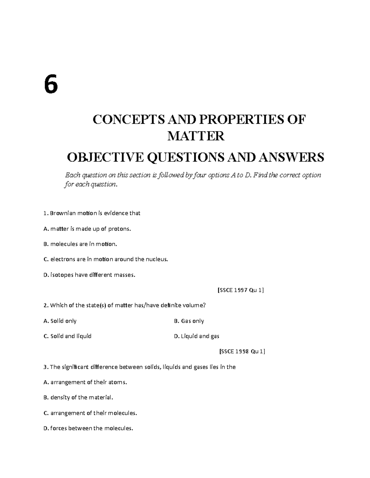 6 Concepts AND Properties OF Matter - 6 CONCEPTS AND PROPERTIES OF ...
