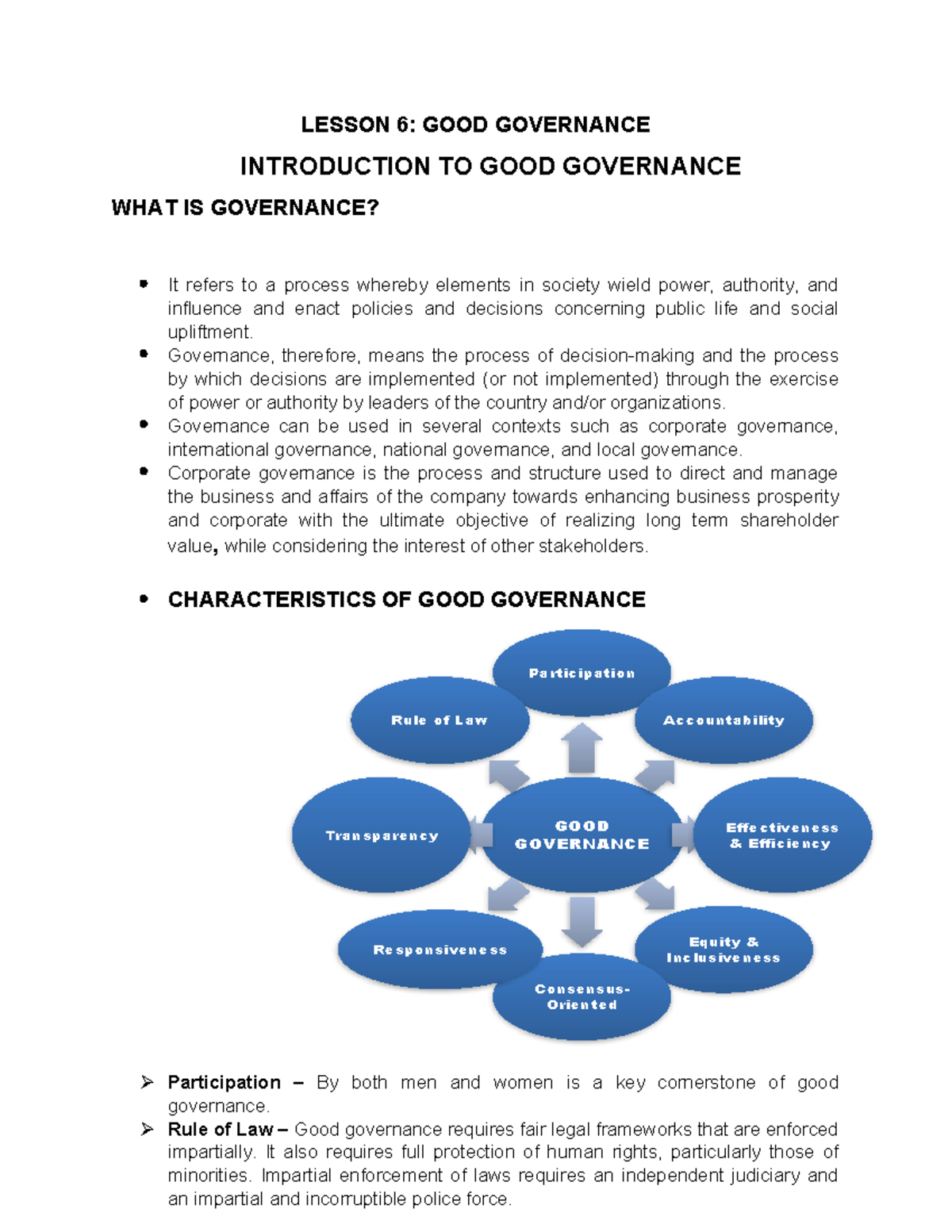 Chapter 6: Good Governance and Corporate Governance Overview - SRGG ...