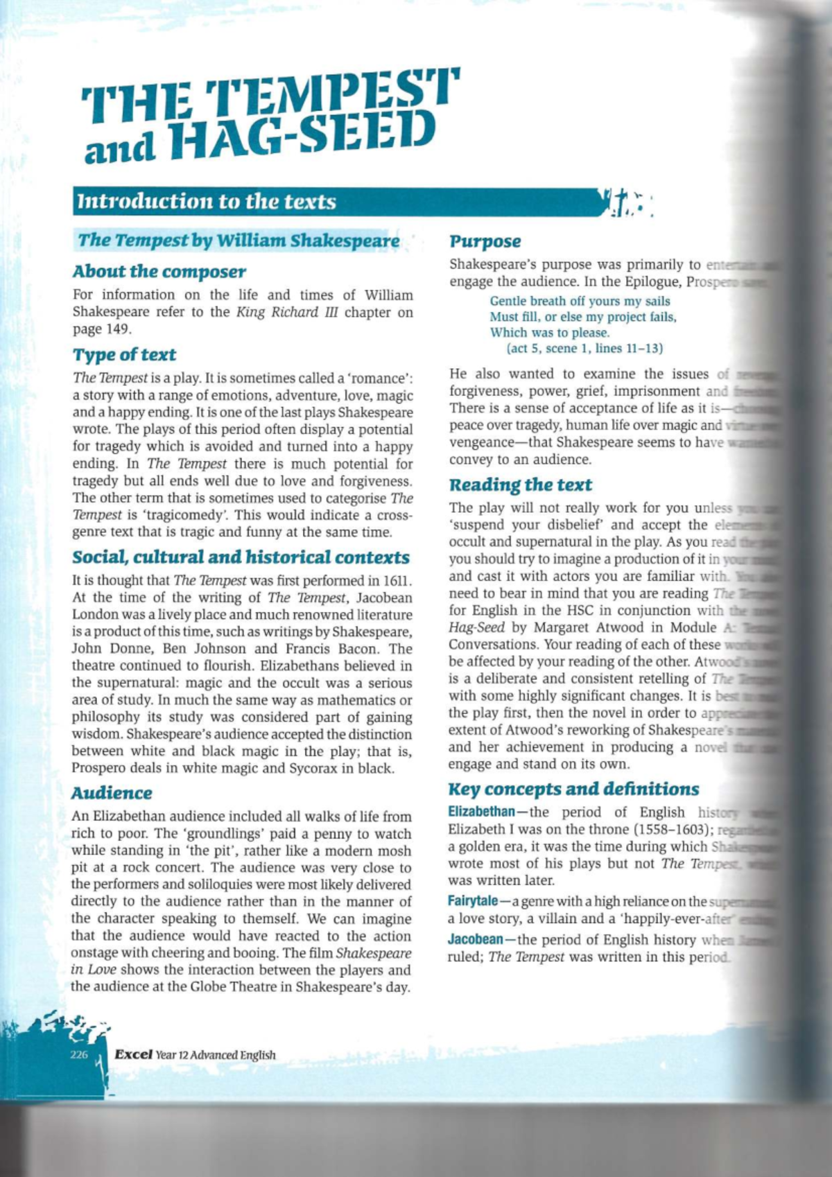 The Tempest and HSC Study Notes: Module A Insights - Studocu