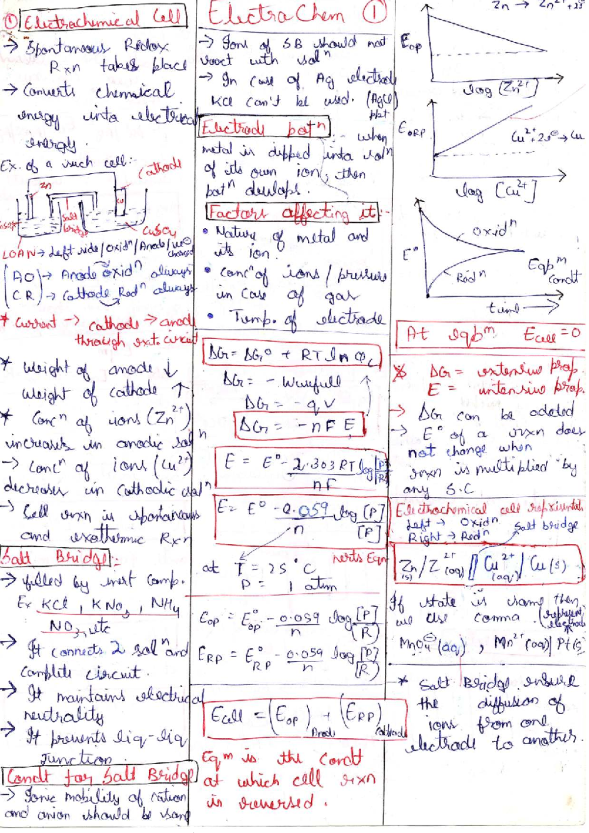 Electrochemistry I: Spontaneous Redox Reactions and Cell Dynamics - Studocu
