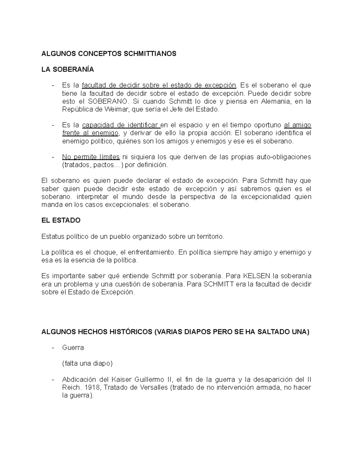 ALG 101: Conceptos Schmittianos sobre Soberanía y Estado - Studocu
