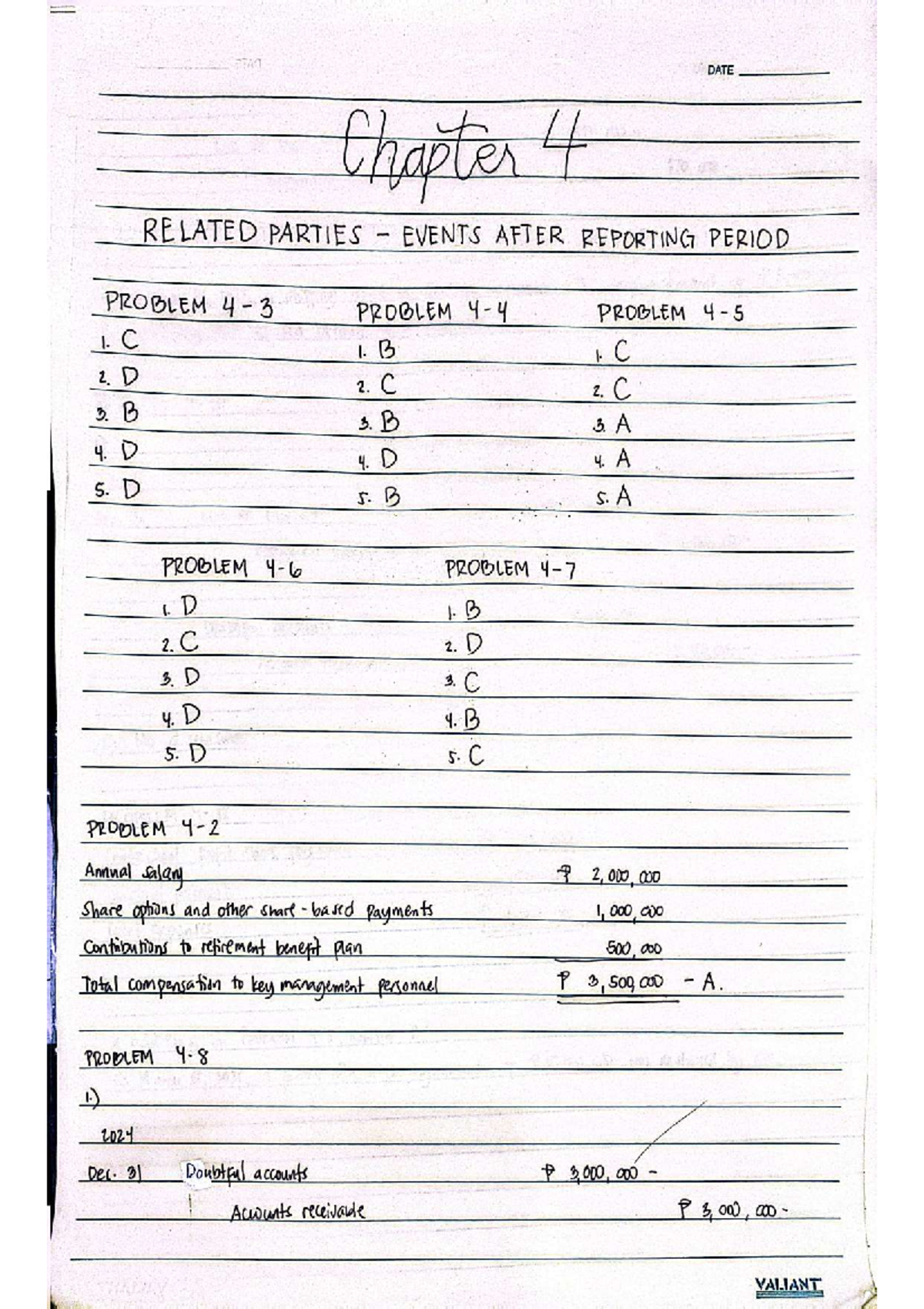 DATE Chapter 4: Related Parties & Events After Reporting Period ...
