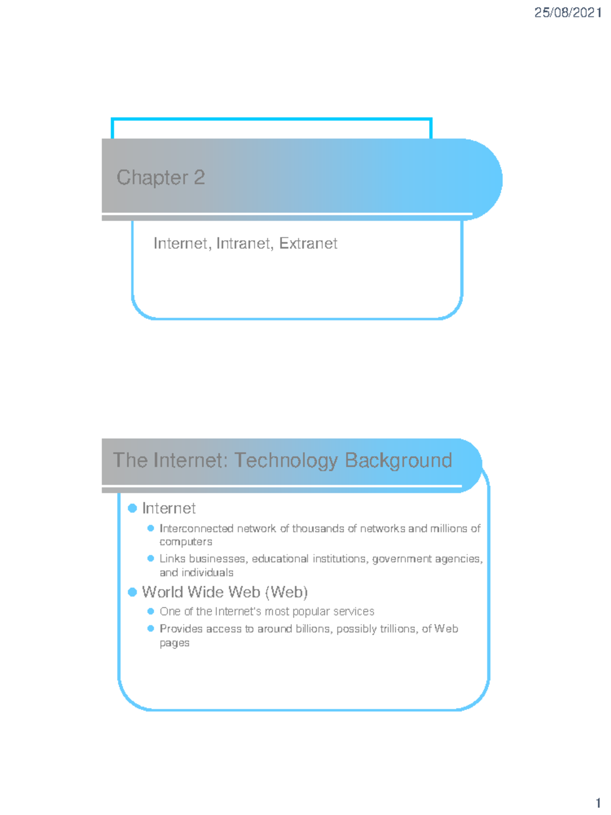 Chapter 2: Internet, Intranet, Extranet - Technology Overview and ...