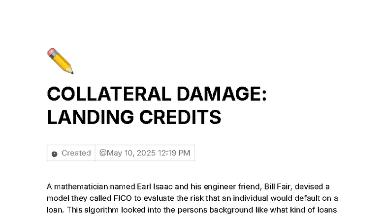 COLLATERAL DAMAGE: UNDERSTANDING CREDIT RISK MODELS - Studocu