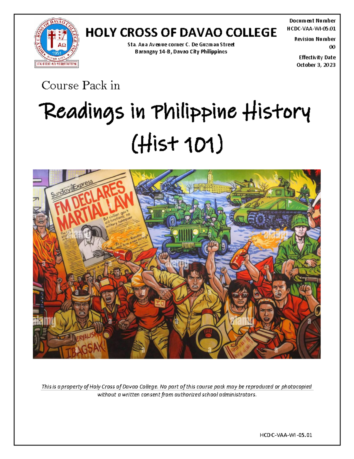 Course Pack: Readings in Philippine History (HIST 101) - Davao City ...