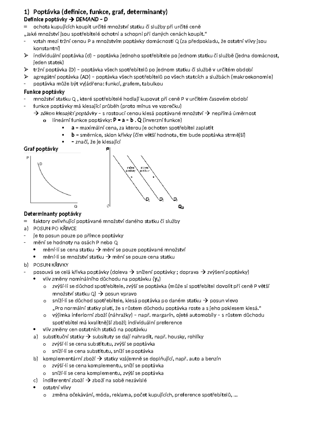 Priprava ke ustni zkousce obecna ekonomie i - 1) Poptávka (definice ...