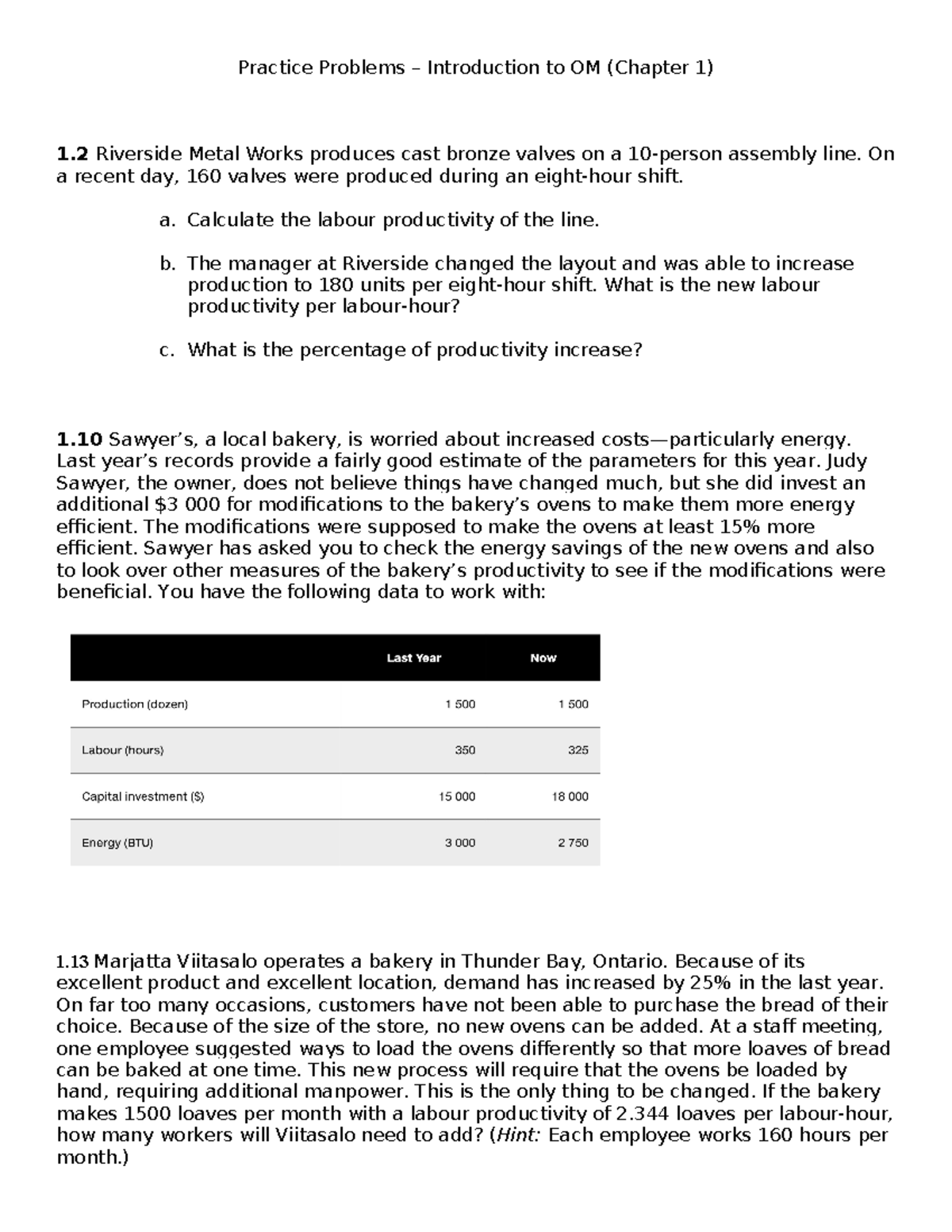 [Practice Problems] OM Chapter 1: Introduction to Management Cases ...