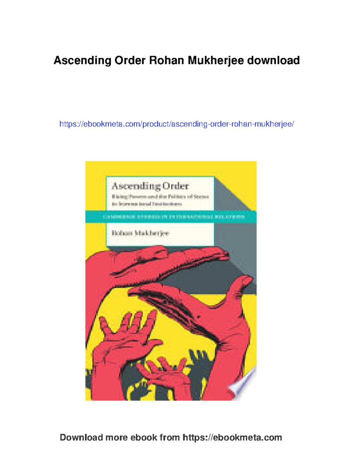 Rohan Mukherjee's ascending order: Rising powers and international status - Studocu