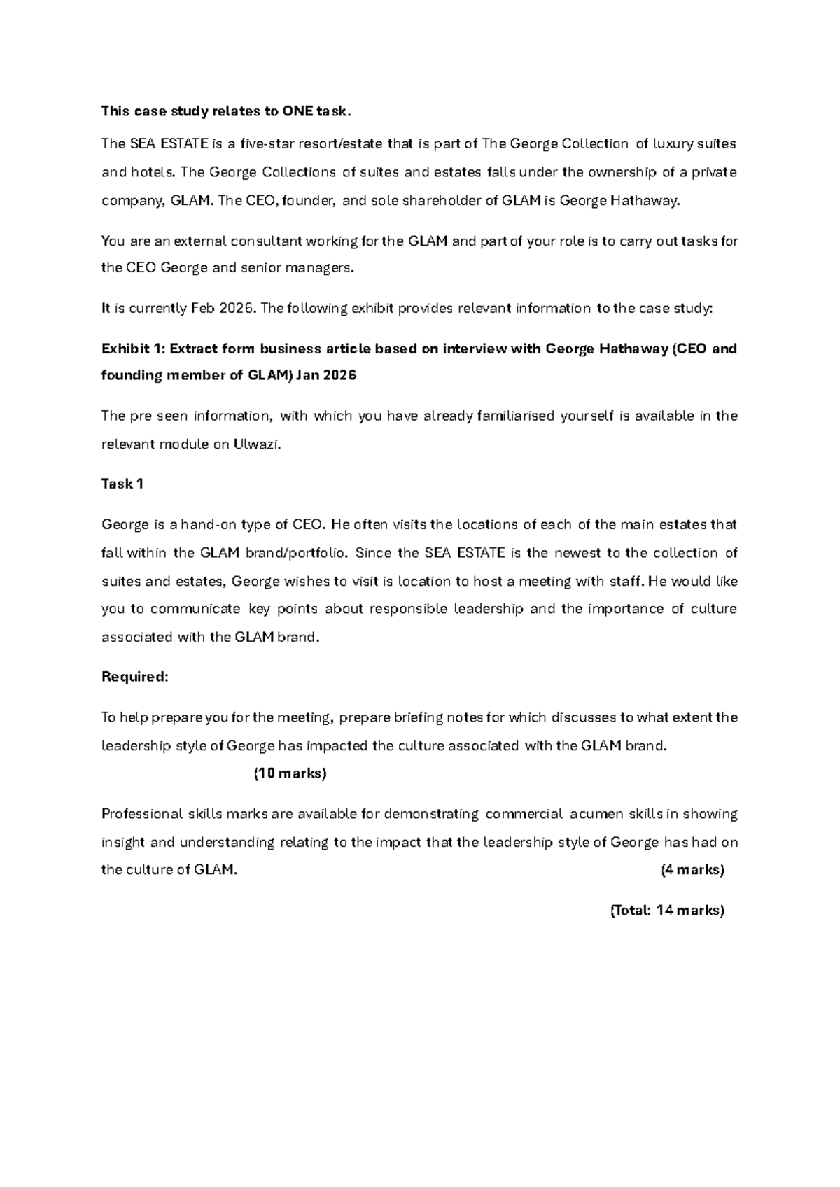 Final Marked Unseen Case Study: SBL ACCN5050A 2026 - Studocu