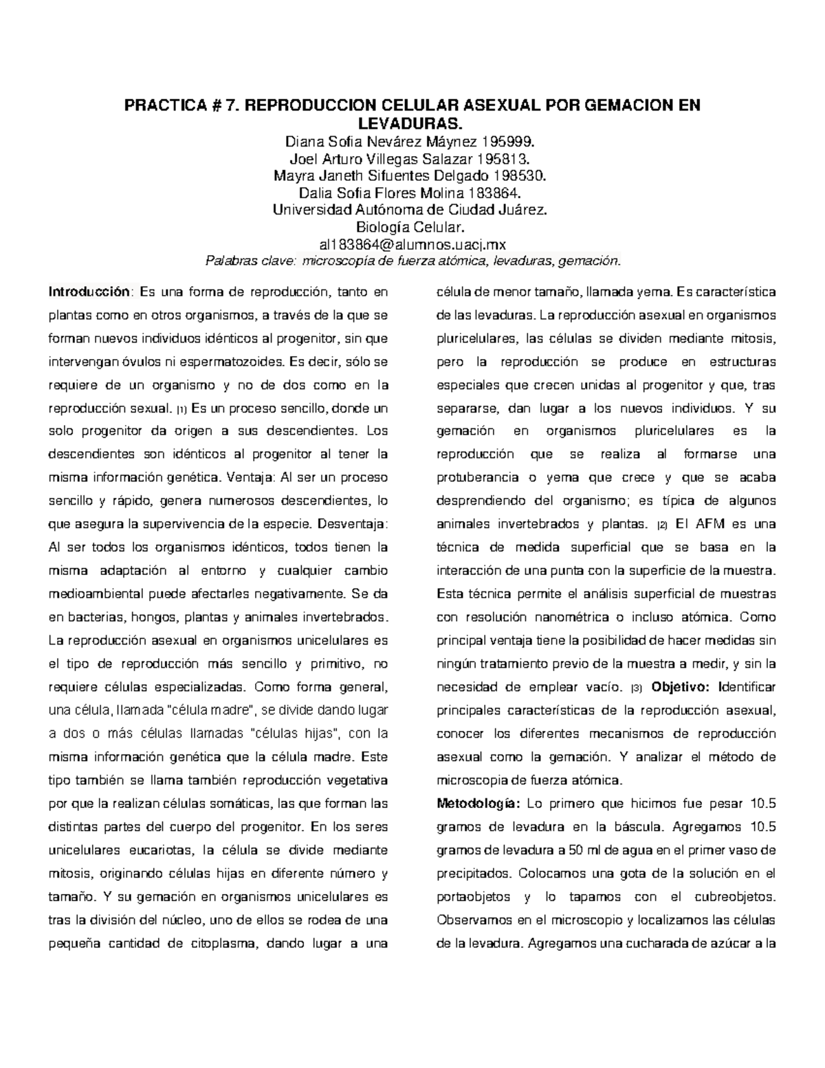Práctica #7: Reproducción Asexual y Gemación en Levaduras - Biología ...