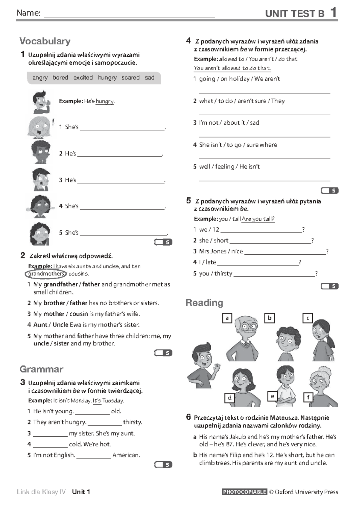 Link L4 U1 Unit Test B: Vocabulary & Grammar Exercises - Studocu