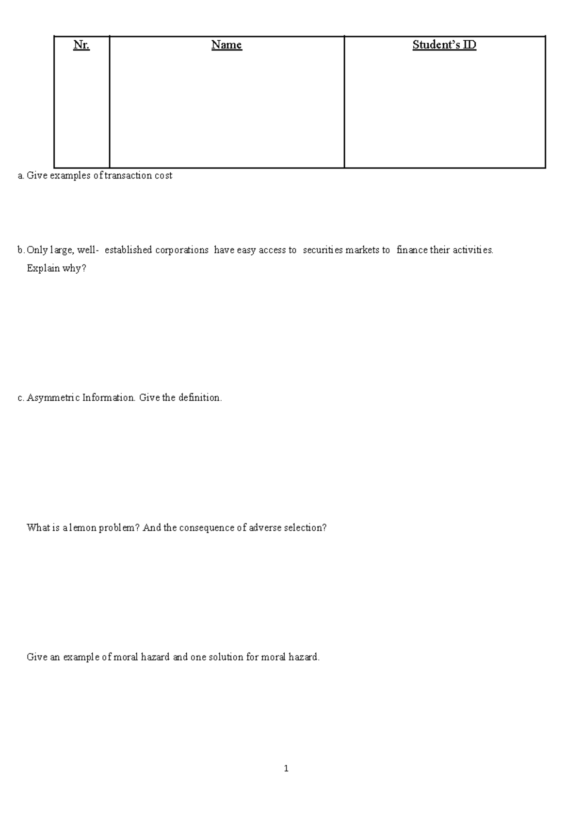 Financial Markets and Institutions: Key Concepts and Examples - Studocu