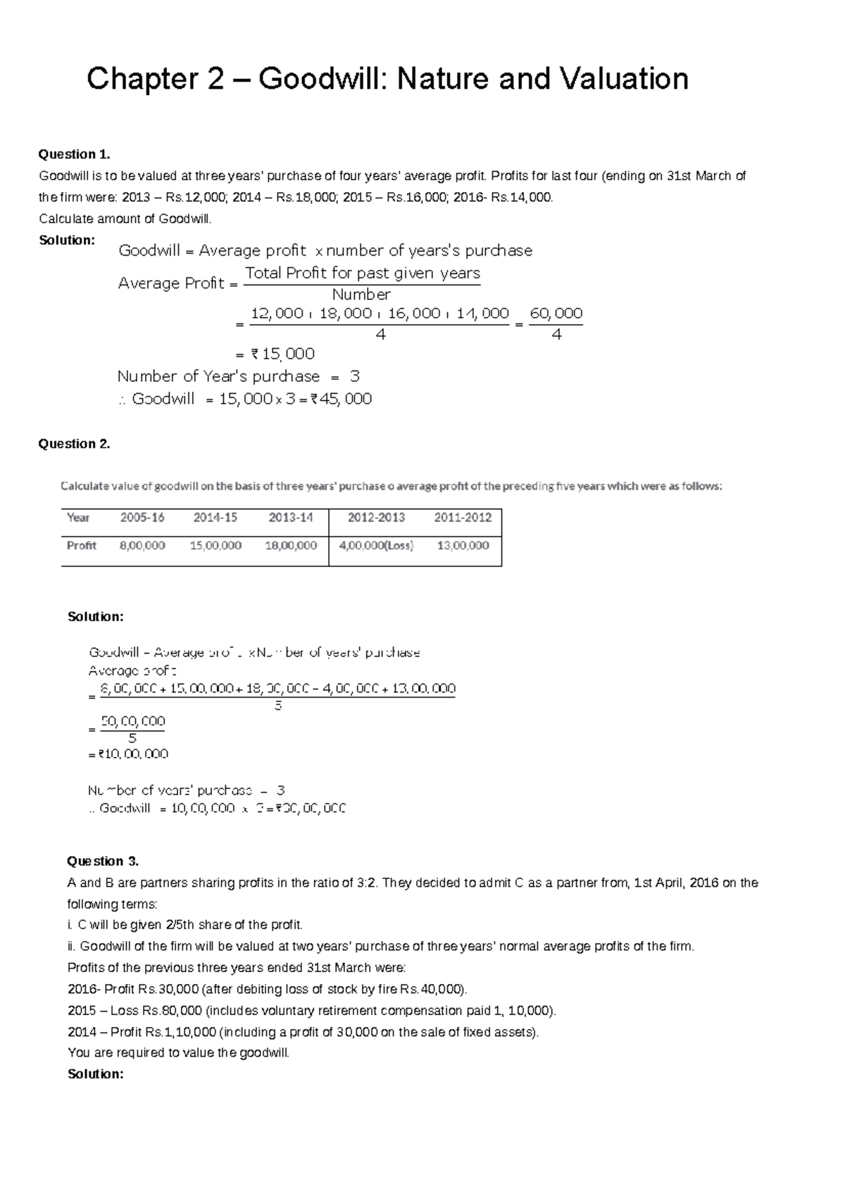Chapter 2: Goodwill Valuation Methods and Calculations (Volume I) - Studocu