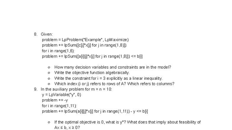 Math 10 HW2 - Decision Variables, Constraints, and Objective Functions ...