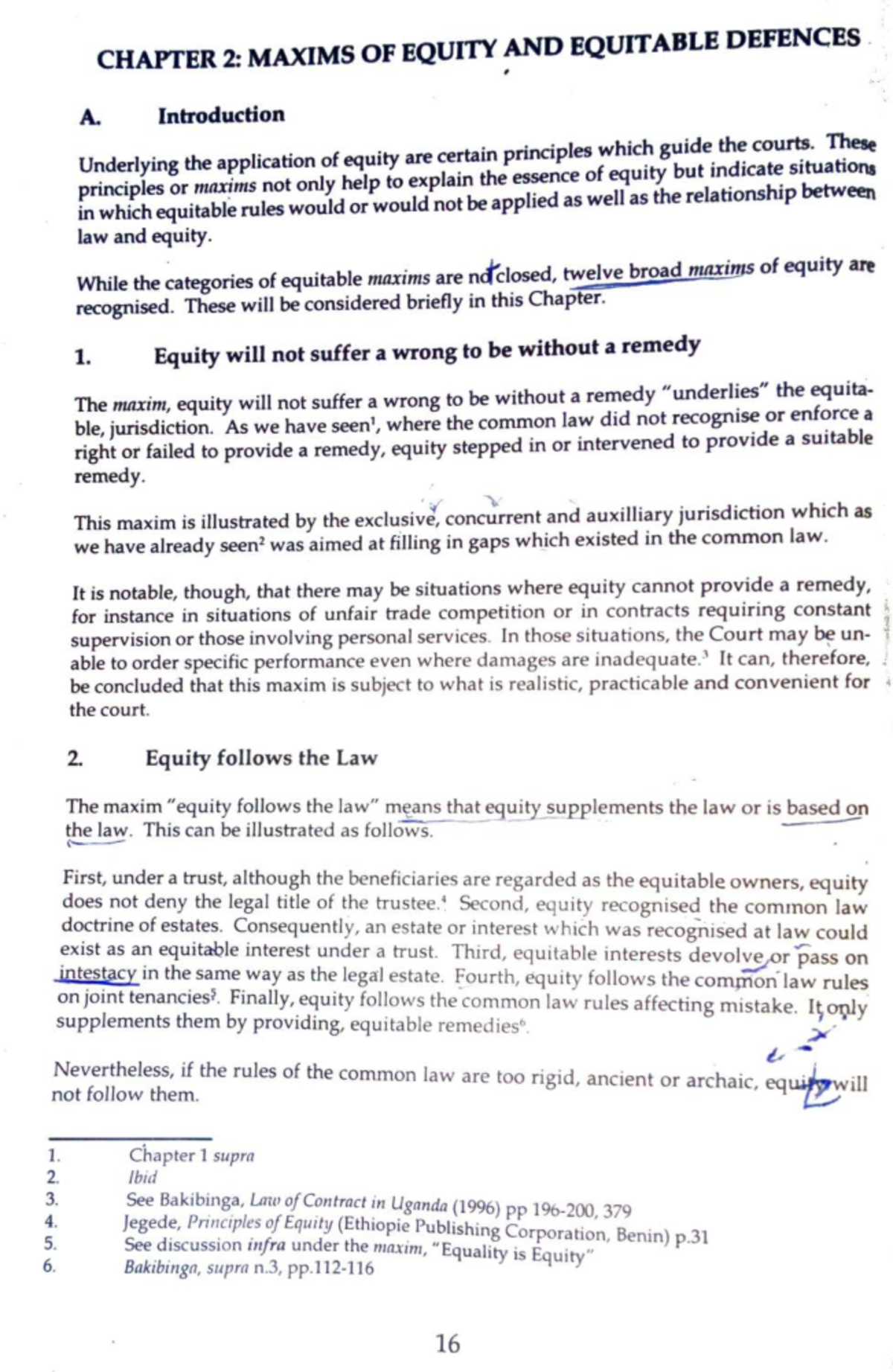 Maxims of Equity and Equitable Defences (LAW 101) - Chapter 2 Overview ...