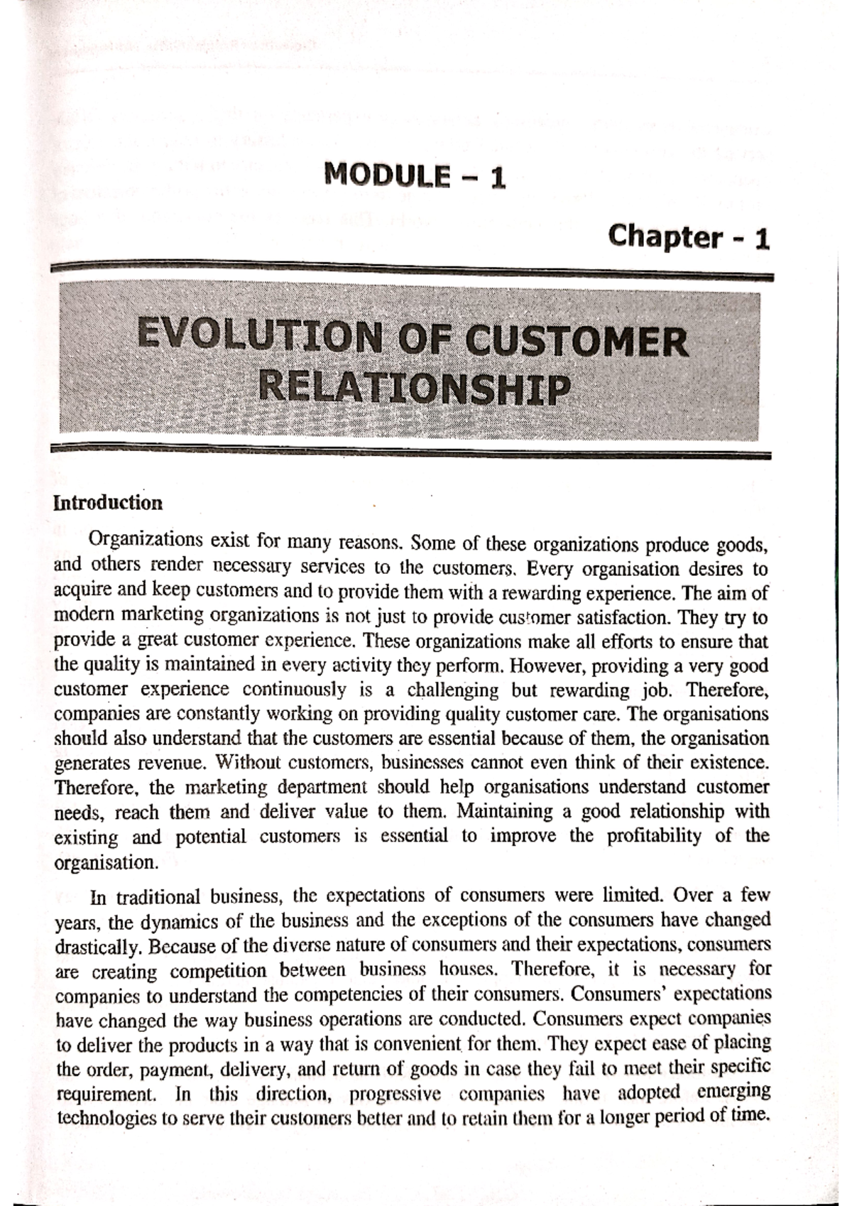 CRM 1 - Lecture Notes on Evolution of Customer Relationship Management ...