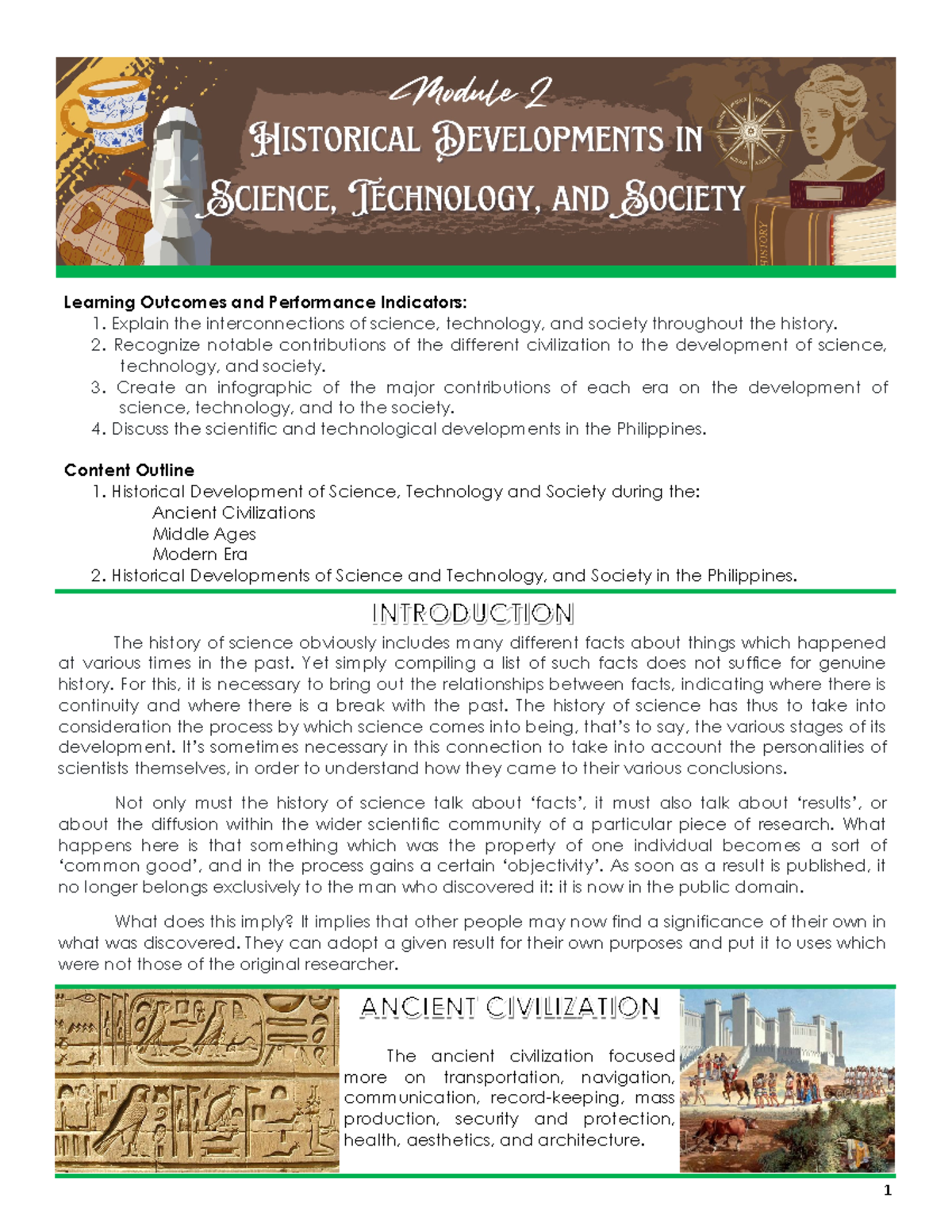 Historical Impact of Ancient Civilizations on Science & Tech - Studocu