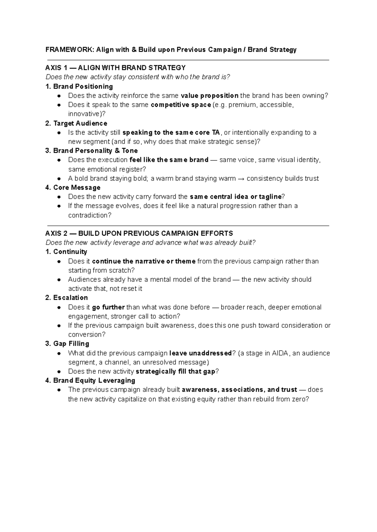IMC - Target Audience Analysis for Brand Strategy Alignment - Studocu