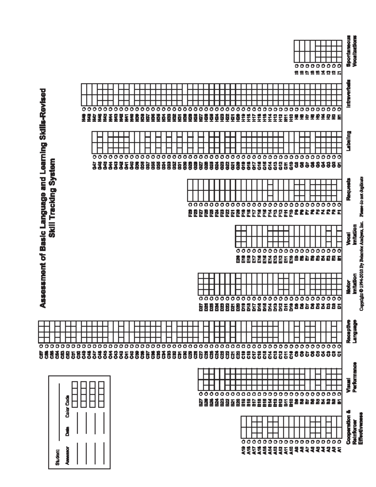 Ablls Scoring Sheets - Good notes for guidance - C57 C56 Assessment of ...