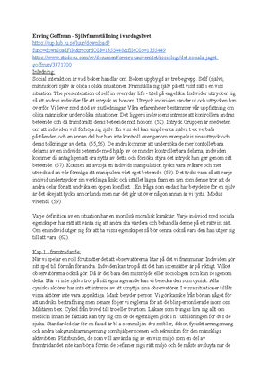 [Solved] Hur kan en typologi se ut - Sociologi I (1SO101) - Studocu