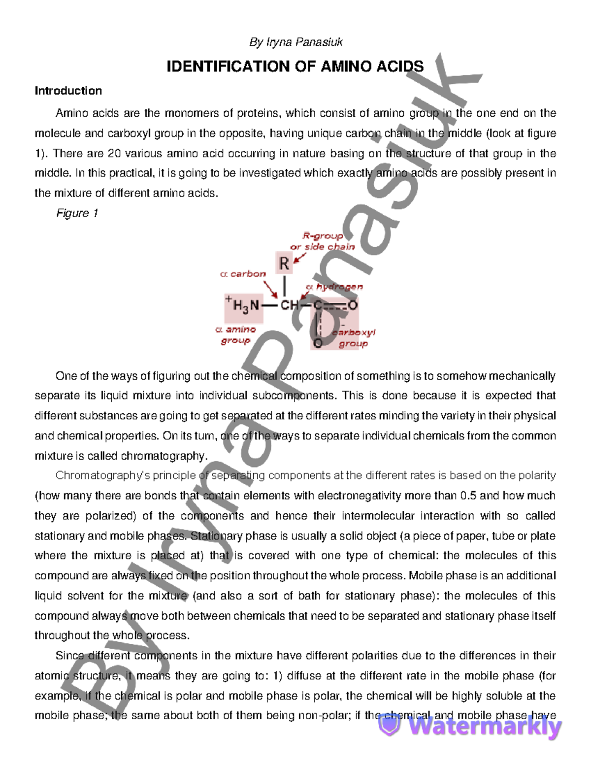 BTEC Level 3 Applied Science Unit 2 A2 Practical on Amino Acid ...
