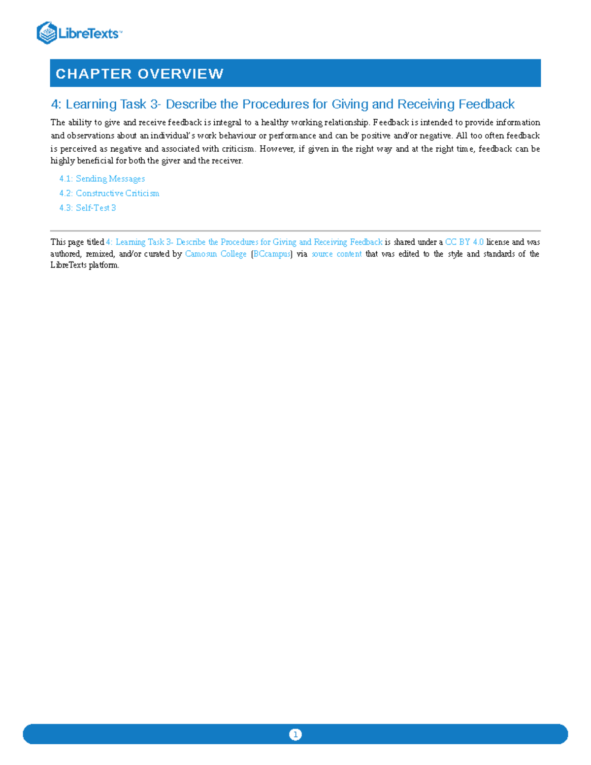 CHAPTER 4: Learning Task 3 - Procedures for Feedback Exchange - Studocu