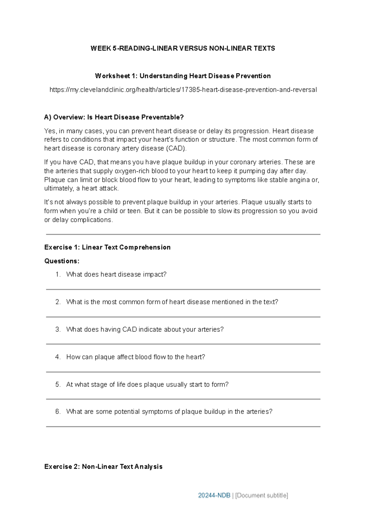 W5-R- Exercise- Linear VS NON- Linear Texts-Student Copy - WEEK 5 ...
