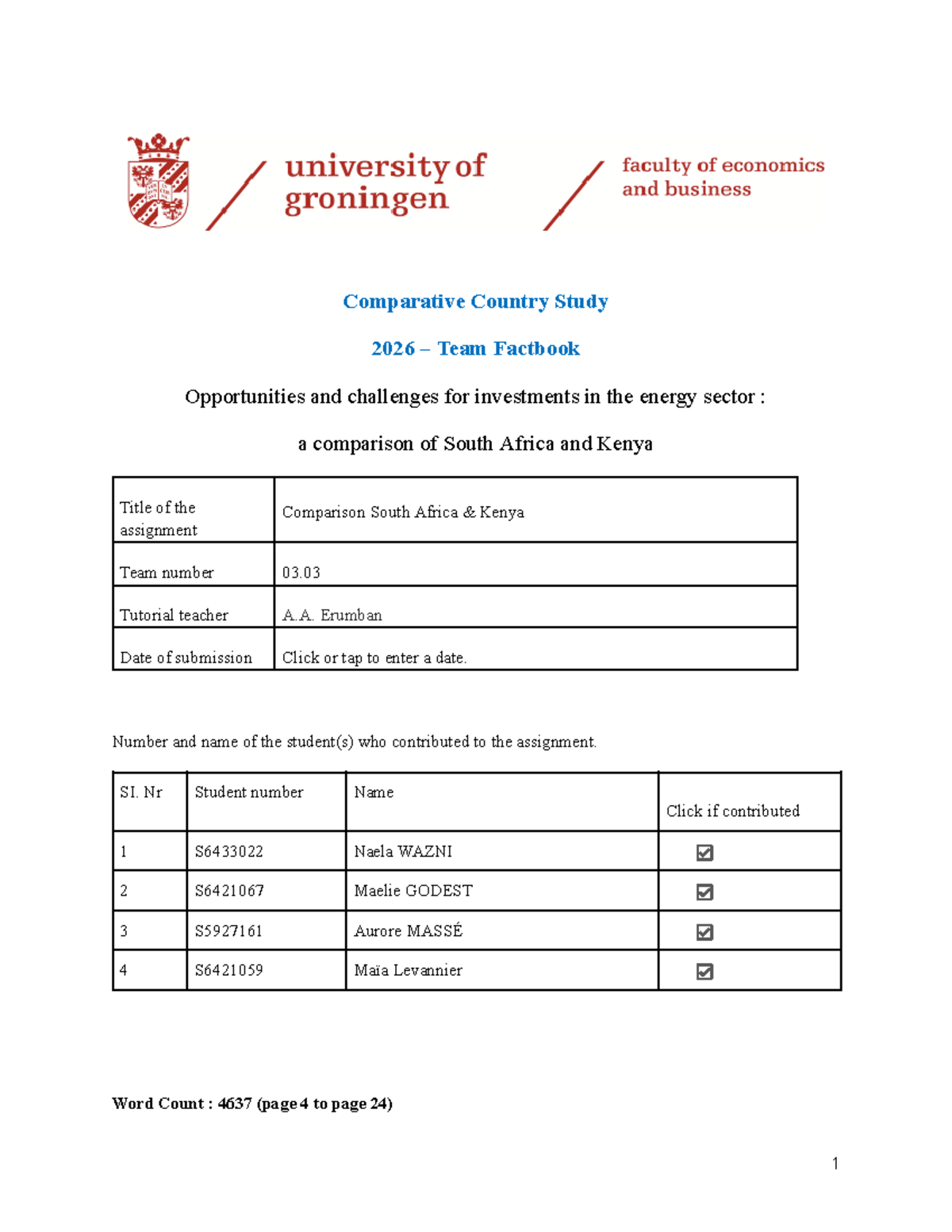 Comparative Study of Investment Opportunities in Energy Sector: SA vs ...
