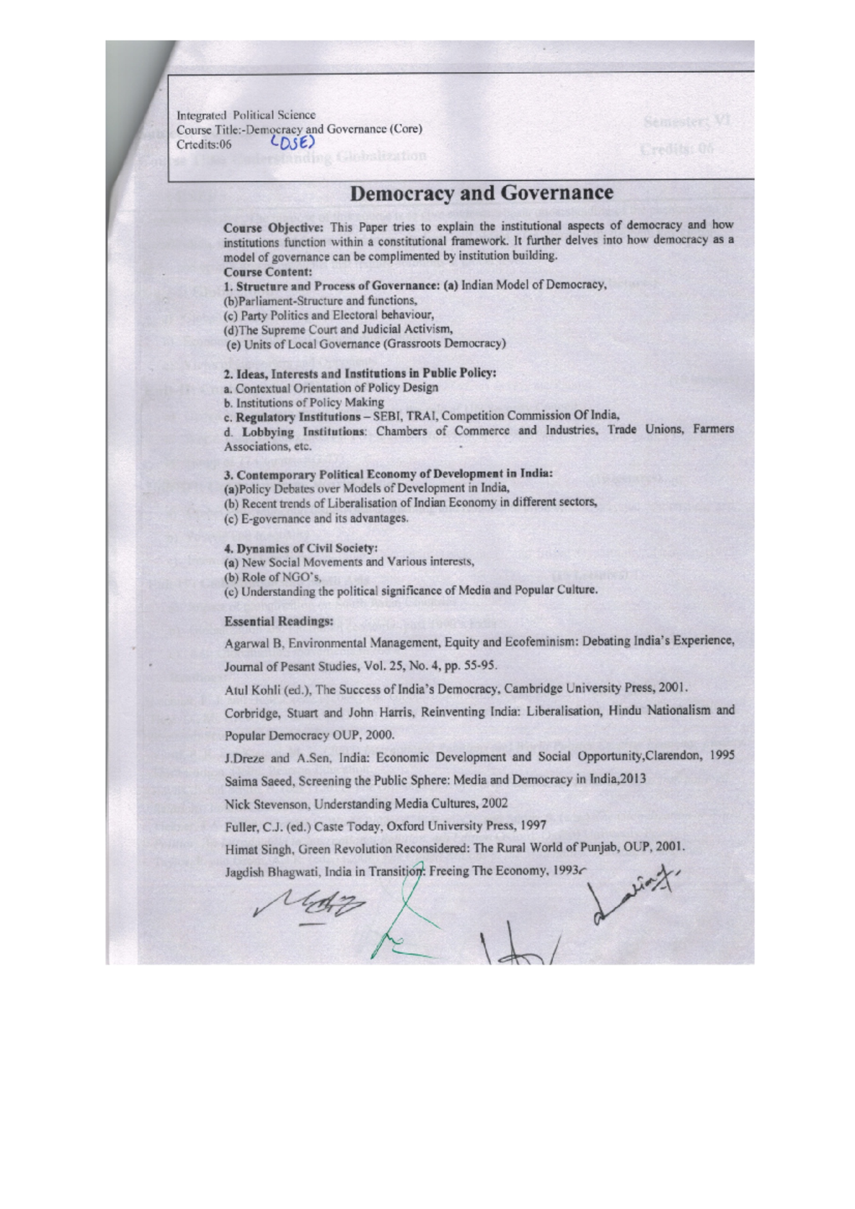 Democracy and Governance: Key Concepts and Practices - Studocu