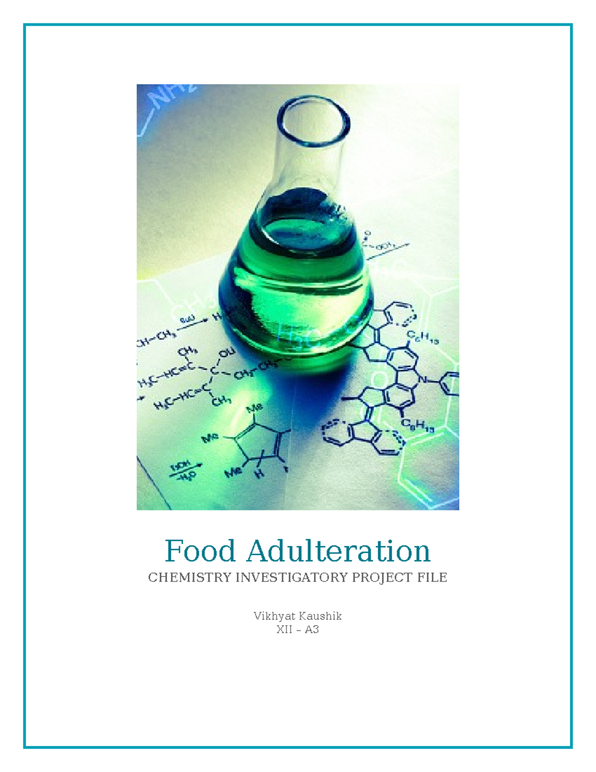 Food Adulteration - Chemistry Investigatory Project File (CHEM XII ...