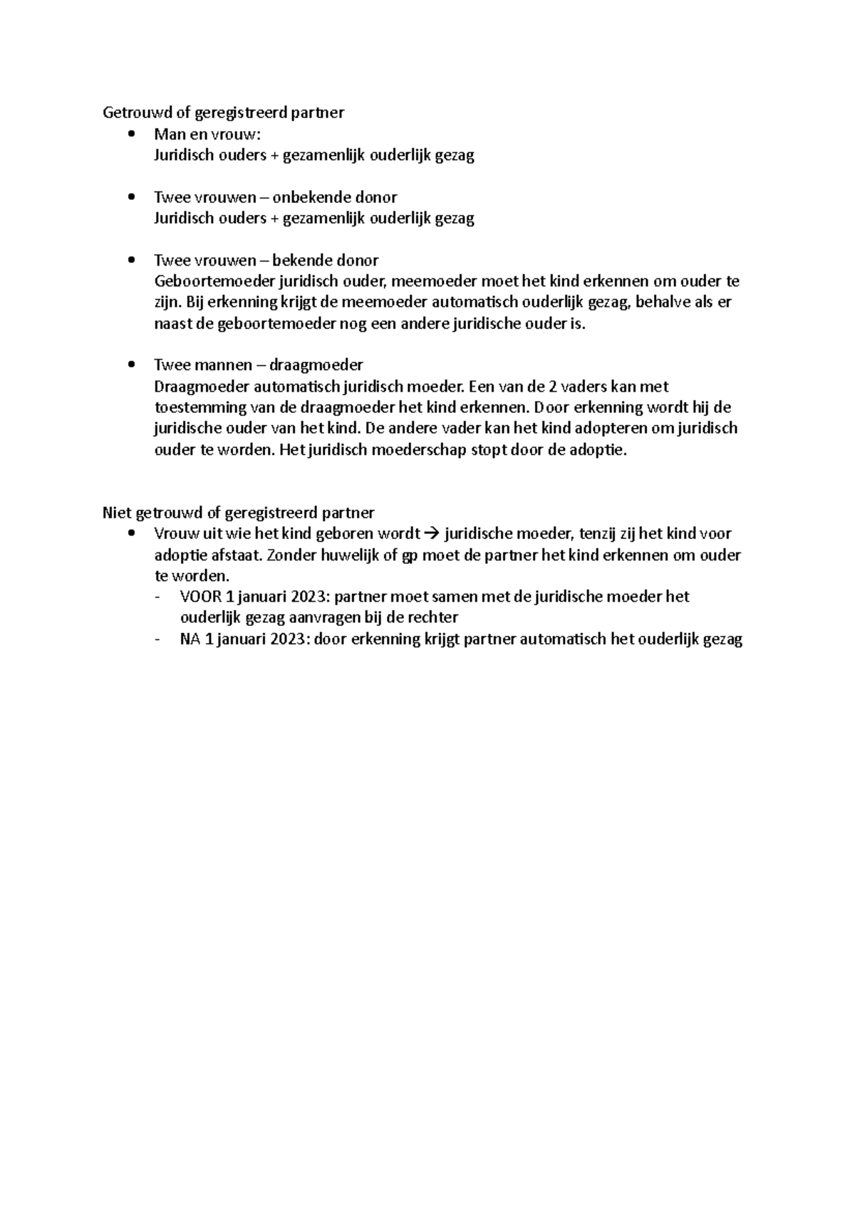 Erkenning + ouderlijk gezag - Getrouwd of geregistreerd partner Man en ...