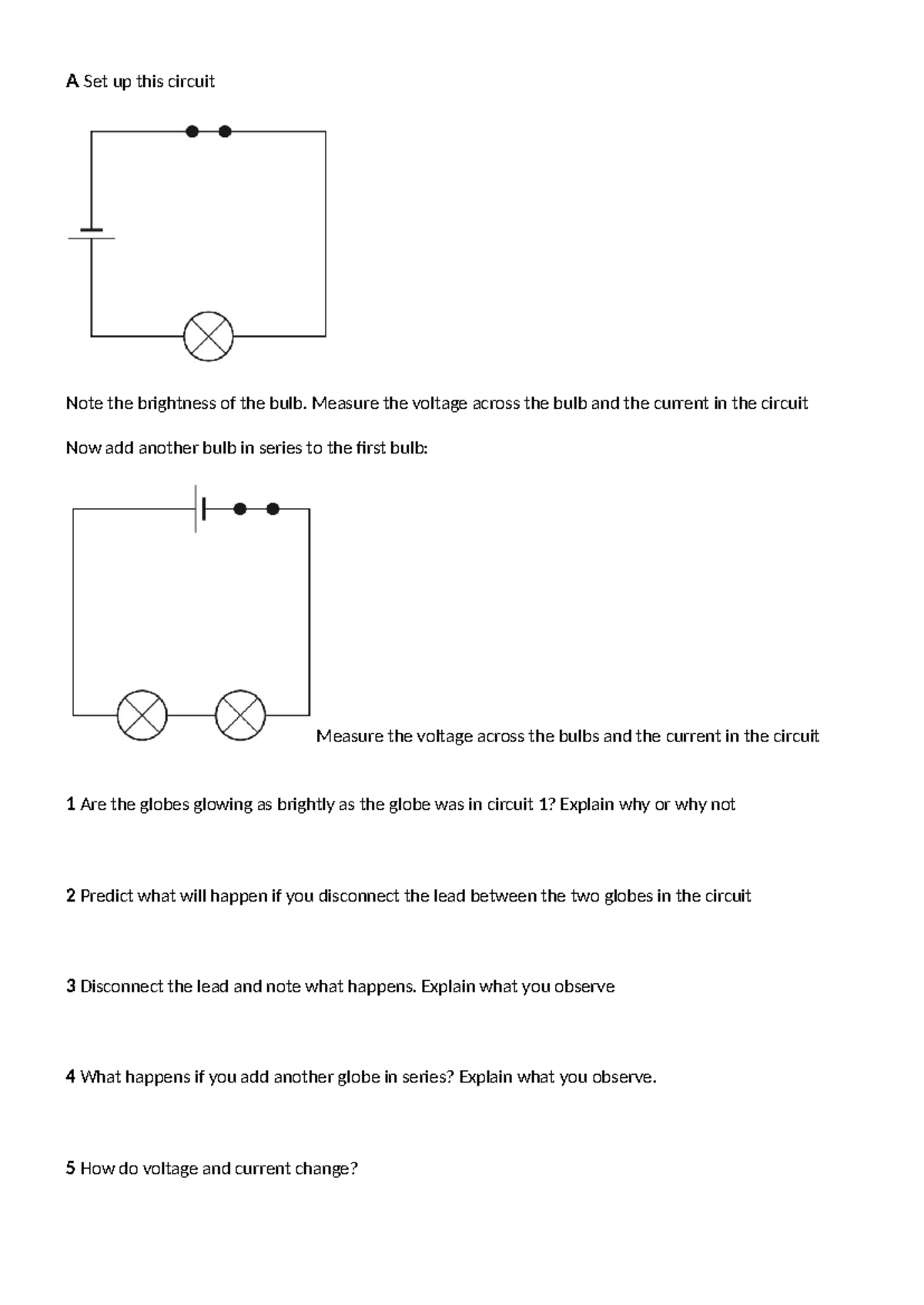 Phet Worksheet - Science 9 EAL Physics Unit: Circuit Observations - Studocu