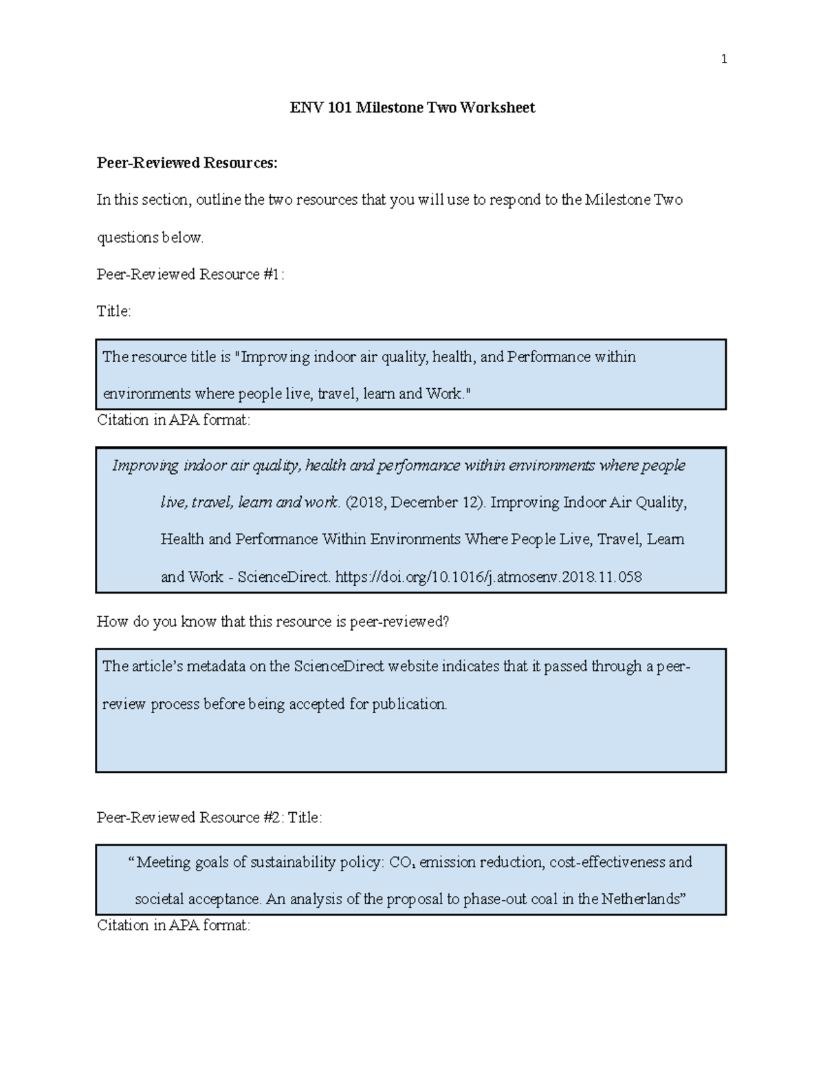 ENV 101 Milestone Two: Sustainable Solutions for Environmental Issues ...