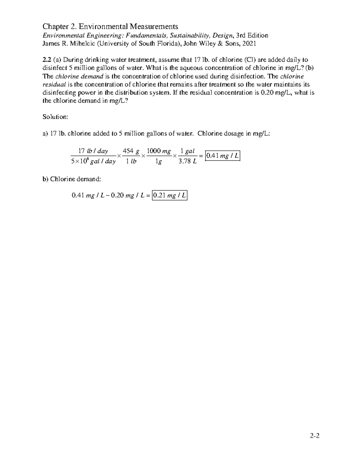 HW 1 Solutions - Environmental Engineering Issues (ENG 123) - Studocu
