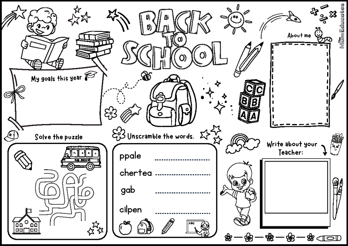 Back to School Grade 2 - Summaries - Visual Arts - About me Write about ...